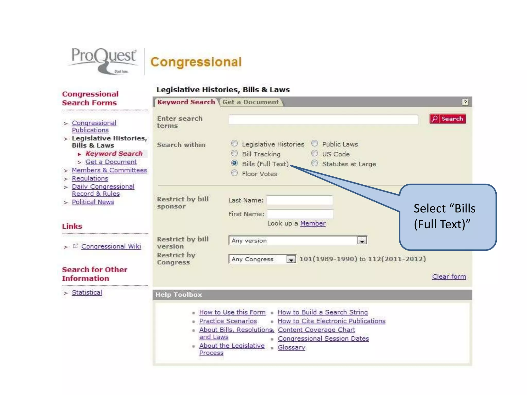 ProQuest Congressional - Finding Full Text | PPT