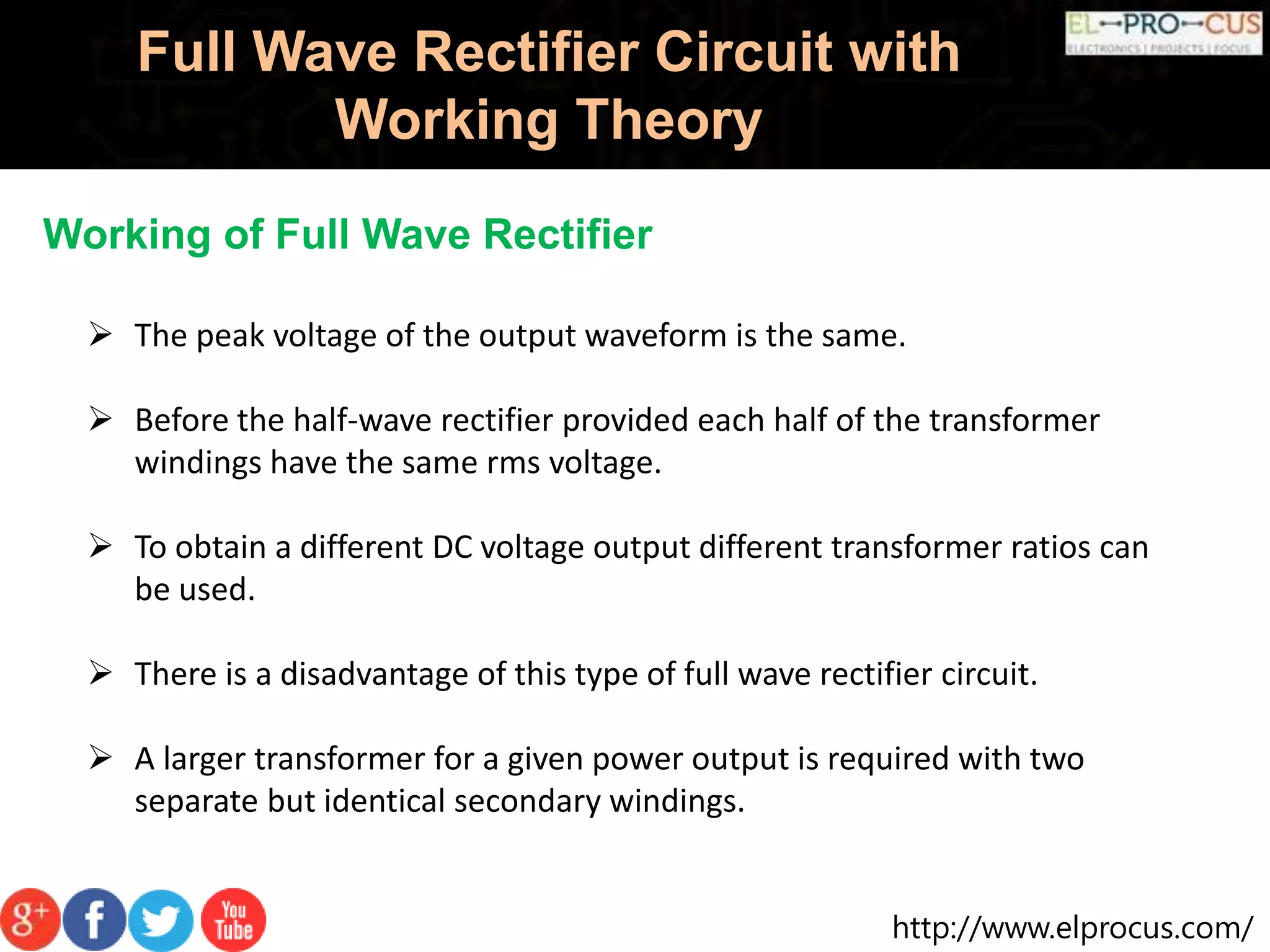 Full Wave Rectifier Circuit Working and Theory | PPTX