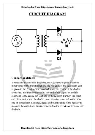 Full Wave Rectifier (P) . pdf Investigatory project | PDF
