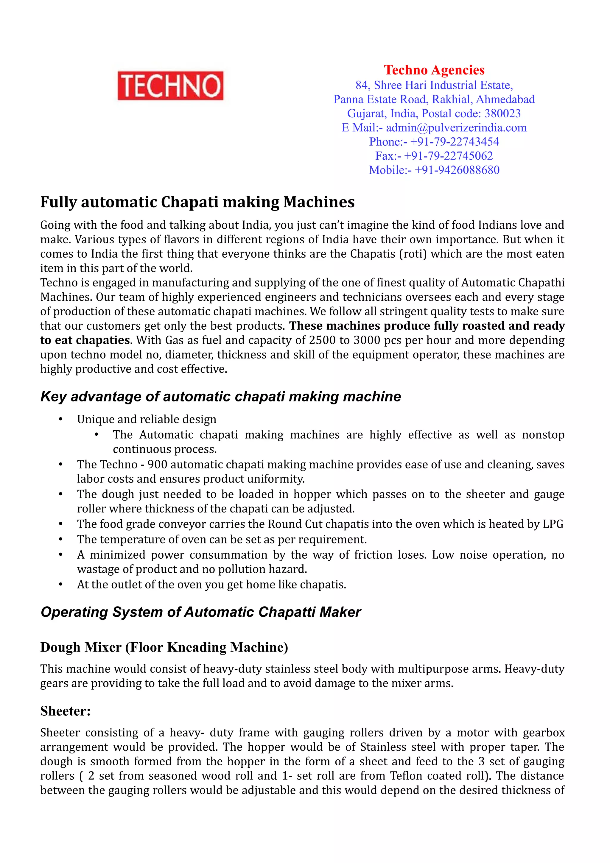 Fully automatic-chapati-machine | PDF