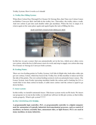 Fully automatic cotton ginning machine : cotton ginnery | PDF