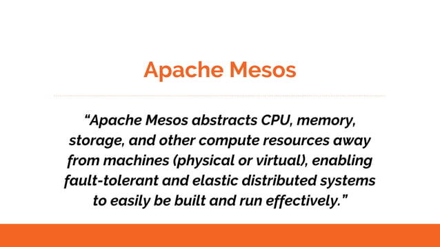 Fully Fault Tolerant Real Time Data Pipeline With Docker And Mesos Ppt