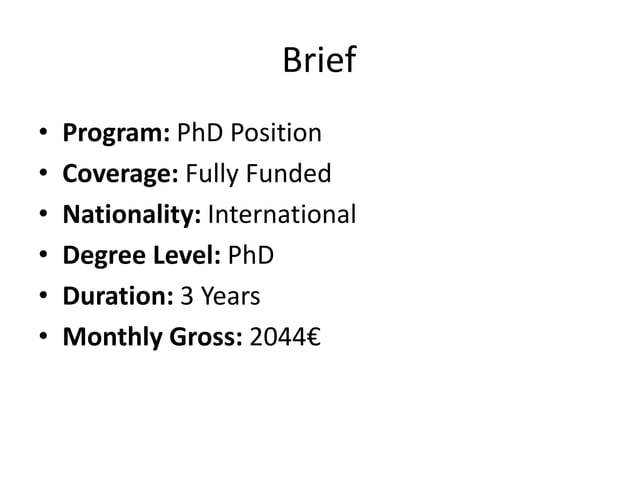 Fully Funded PhD Position at INARE in France 2024.pptx | Agriculture | Industries