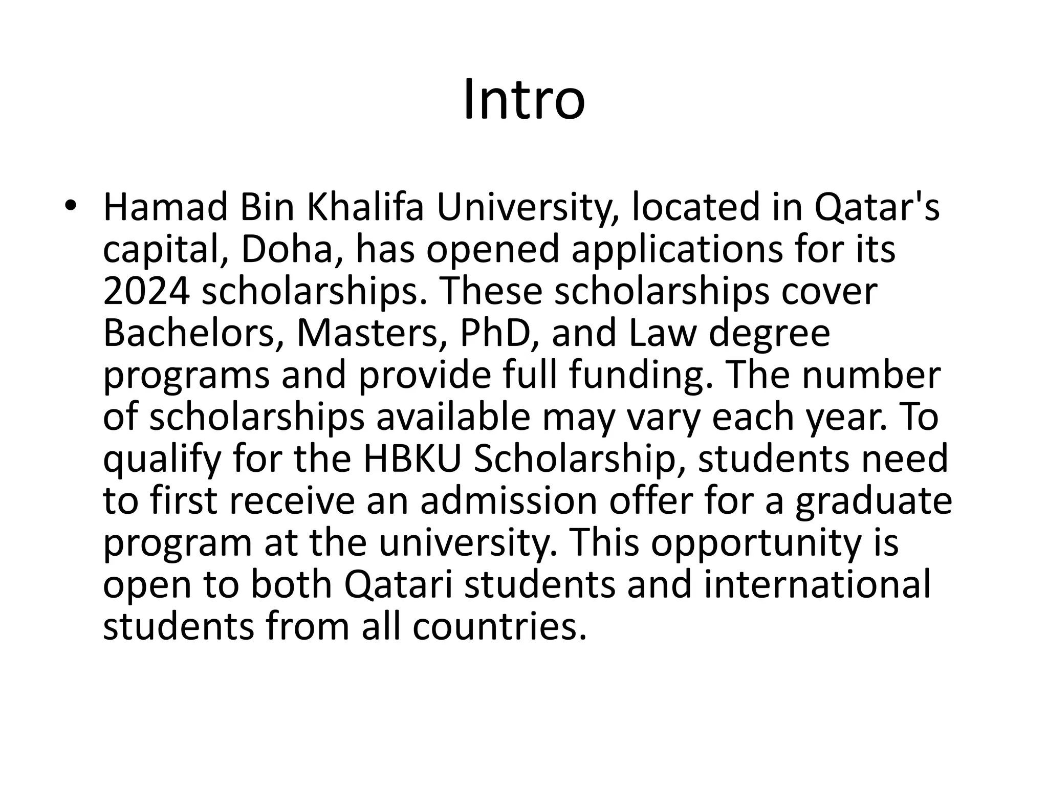 Fully Funded Scholarship in Qatar at Hamad Bin Khalifa University 2024.pptx