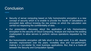Fully Homomorphic Encryption (1).pptx | Web Development | Internet