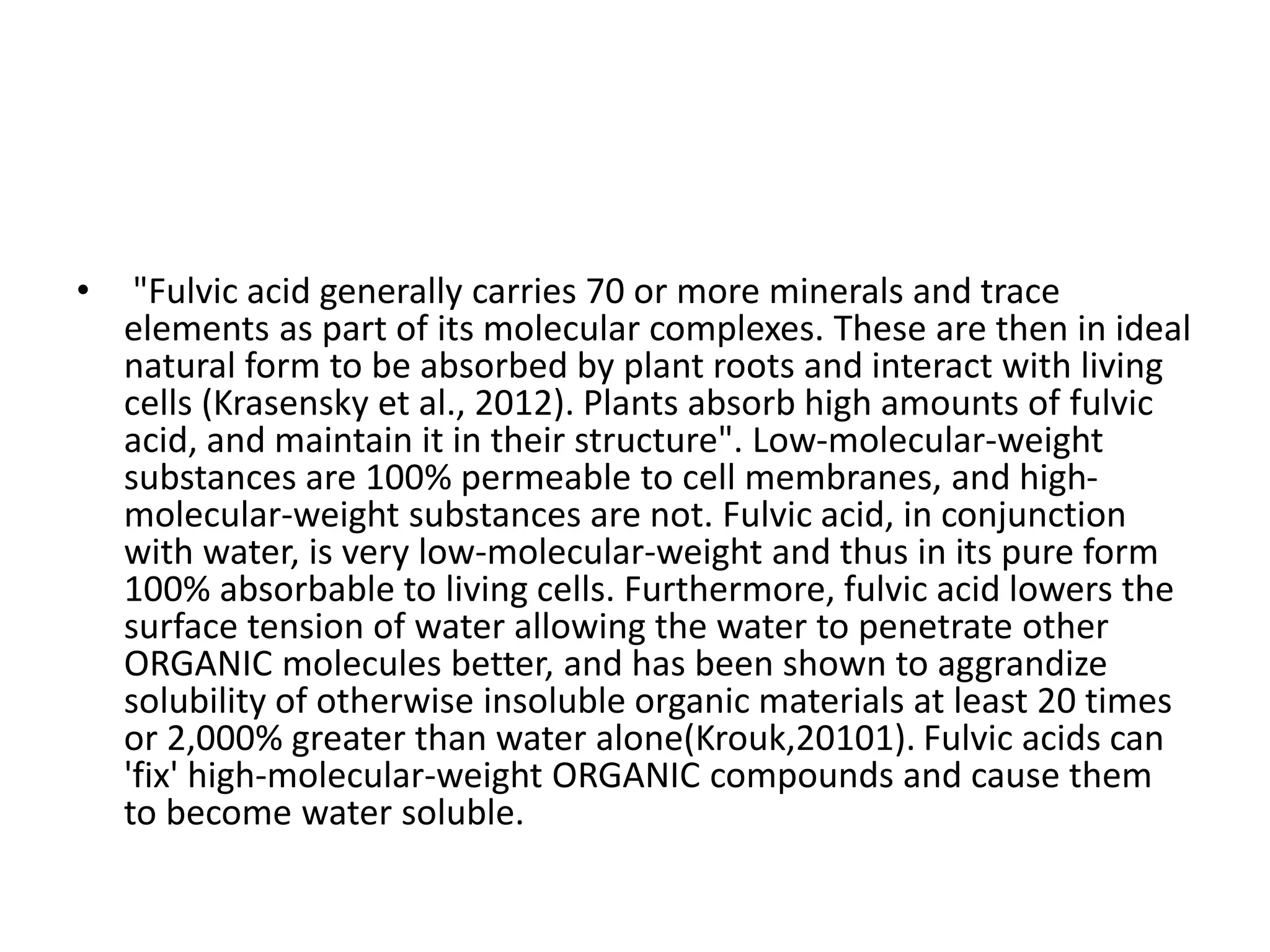 Fulvic acid as biostimulant | PPTX