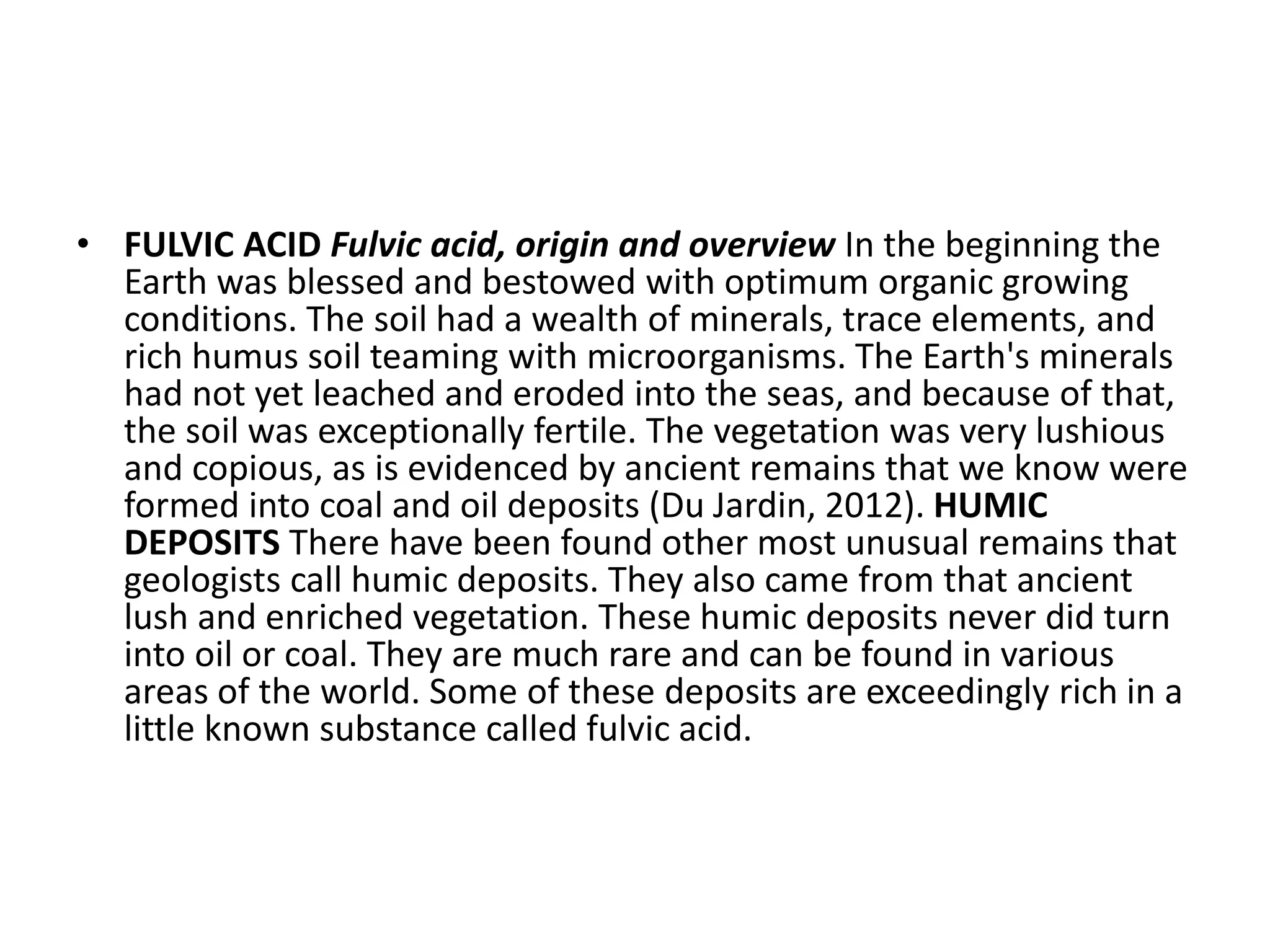 Fulvic acid as biostimulant | PPTX