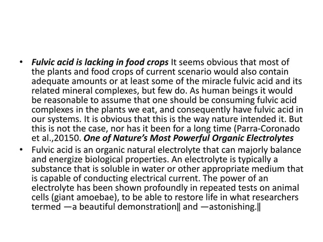 Fulvic acid as biostimulant | PPTX | Chemistry | Science