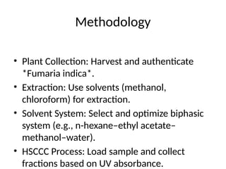 Fumaria_indica_HSCCC_Proposal.pptx synopsis | PPTX
