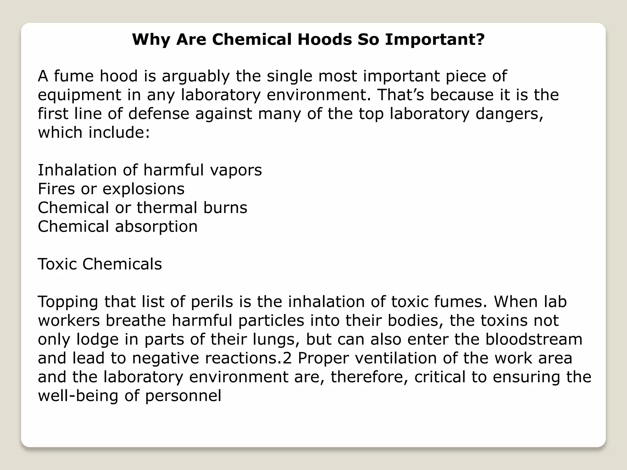 Fume Hoods: What Are They and Why Are They So Important to Lab Safety ...