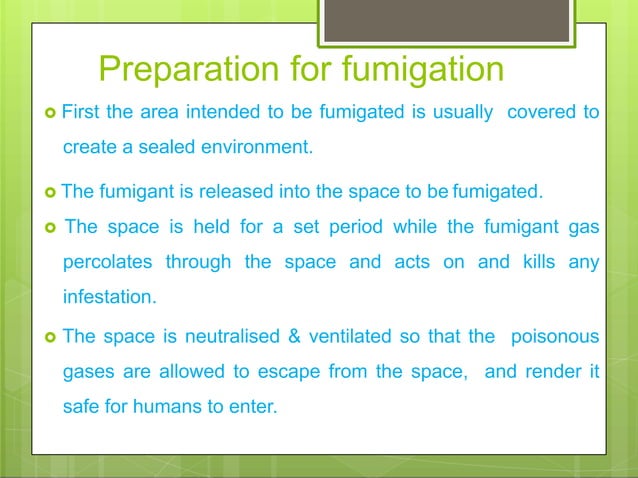 Fumigation | PPTX | Indoor Environmental Quality | Home & Garden