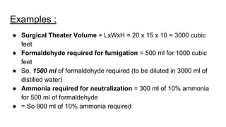Fumigation of Operation Theartre presentation | PPTX