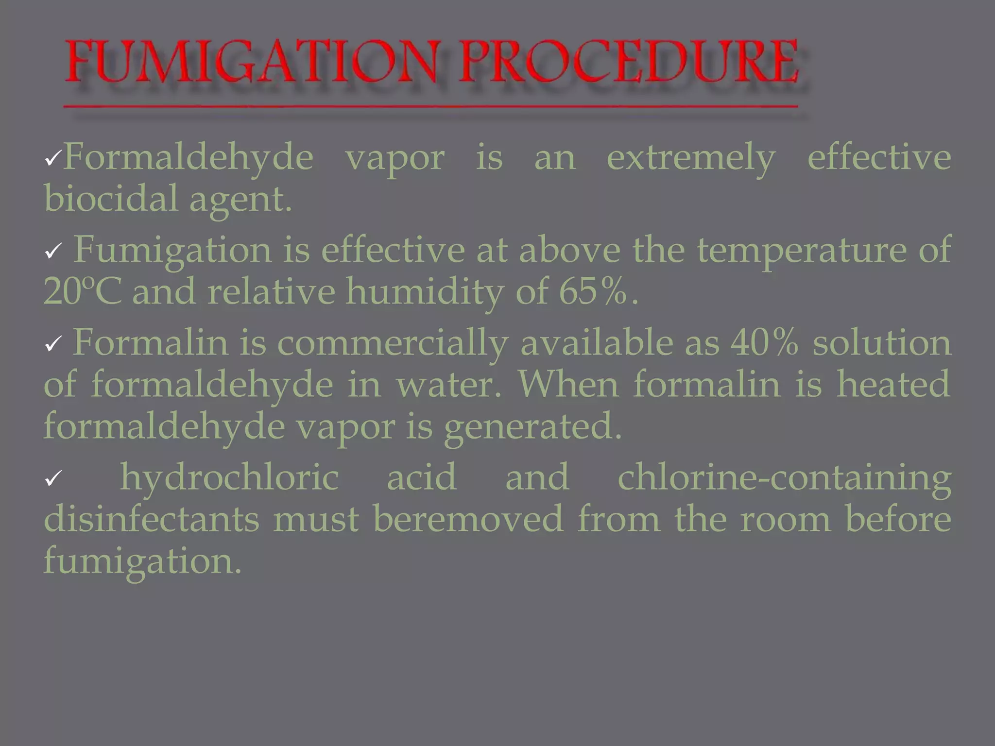Fumigation procedure | PPTX