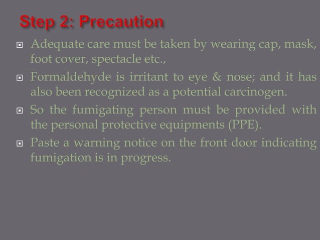 Fumigation procedure | PPTX