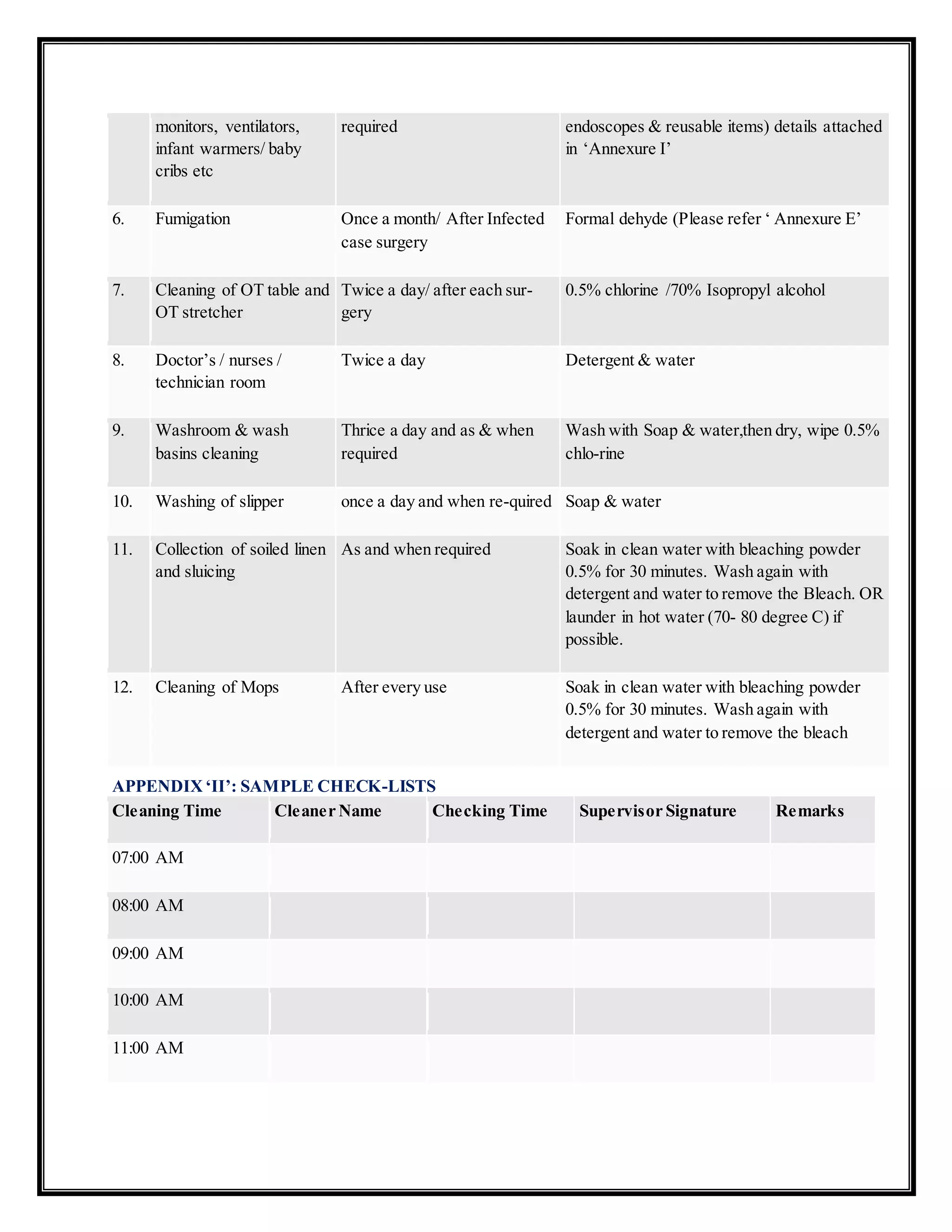 Fumigation process and hospital infection control | DOCX