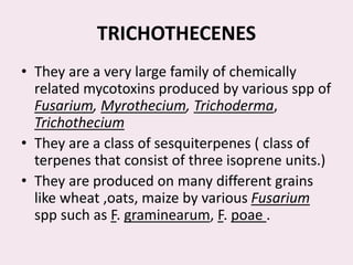 Fumonisins and trichothecenes | PPTX