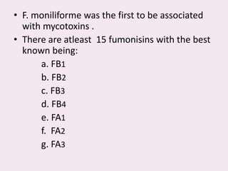 Fumonisins and trichothecenes | PPTX