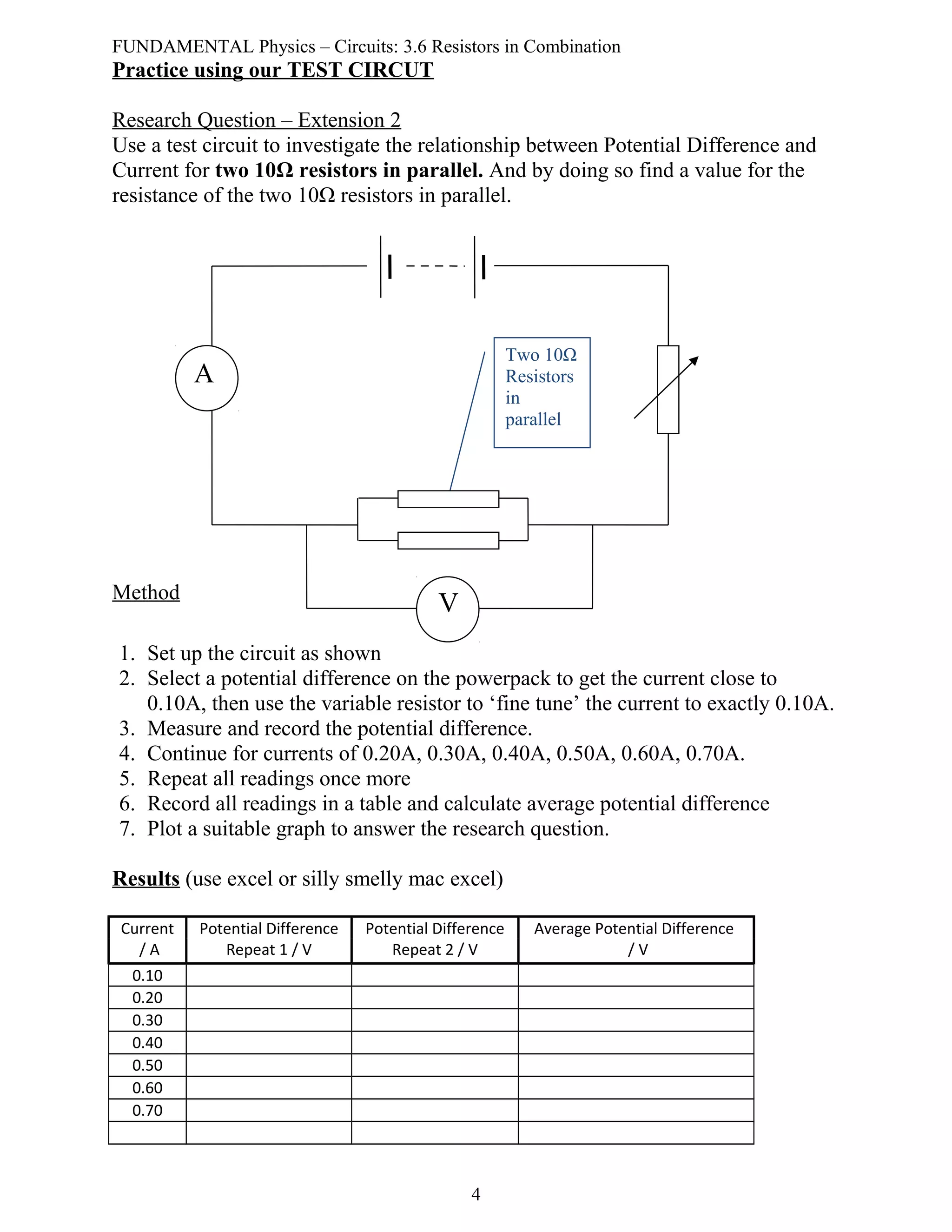 Fun 3.6 resistors in combination - notes | DOC | Physics | Science