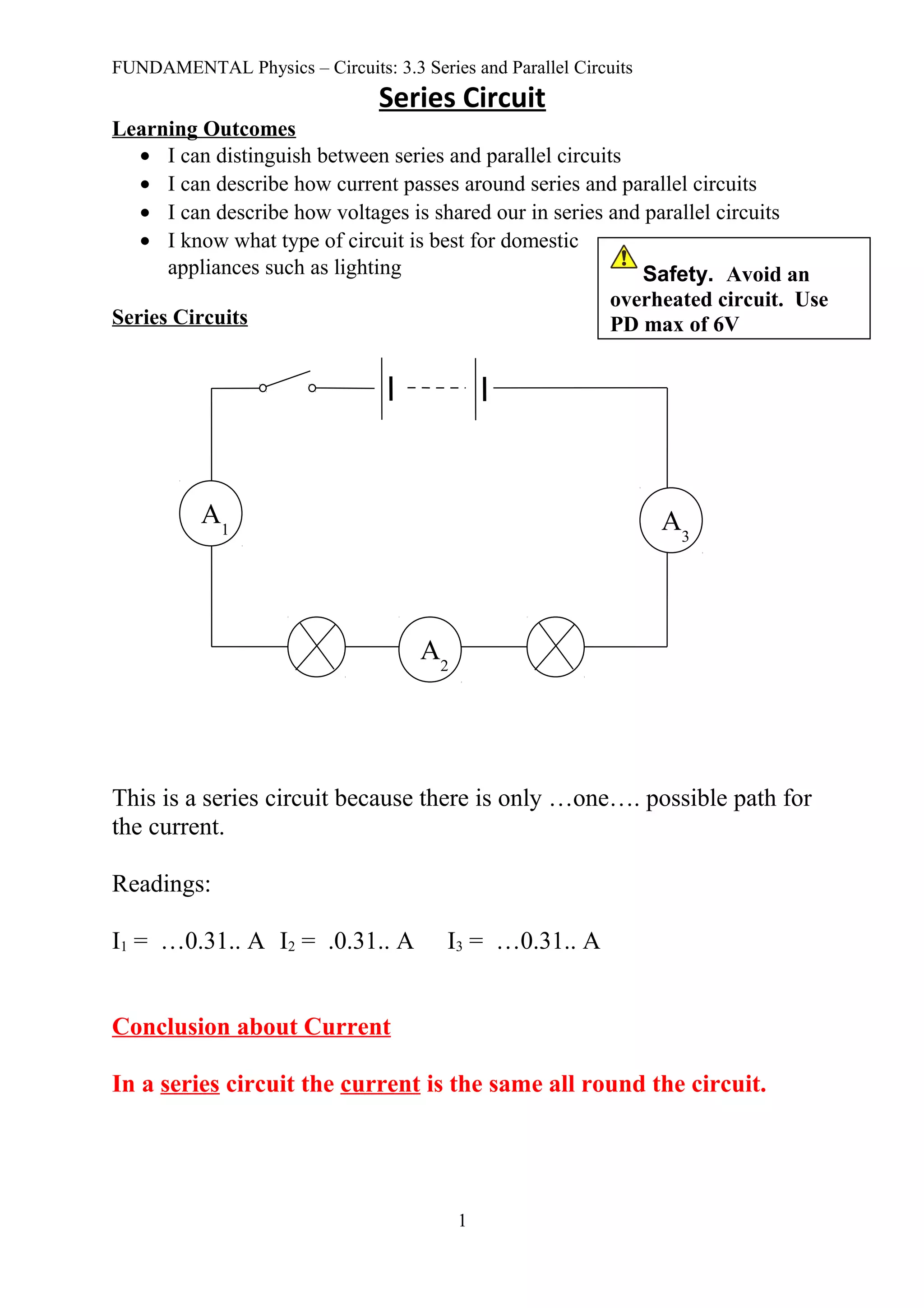 Fun 3.3 series and parallel circuits - notes | DOC