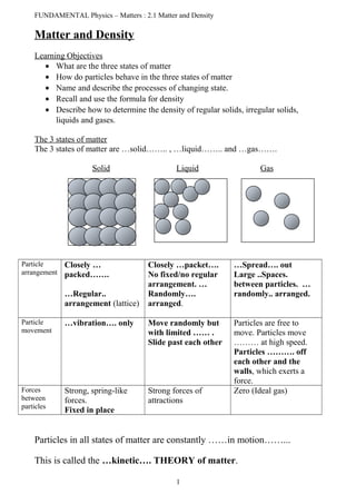Fun2.1 matter and density notes | DOC