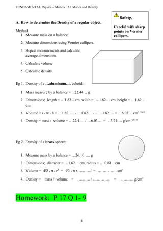 Fun2.1 matter and density notes | DOC