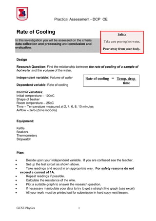 Fun4.7a practical rate of cooling and volume dcp ce | DOC | Science