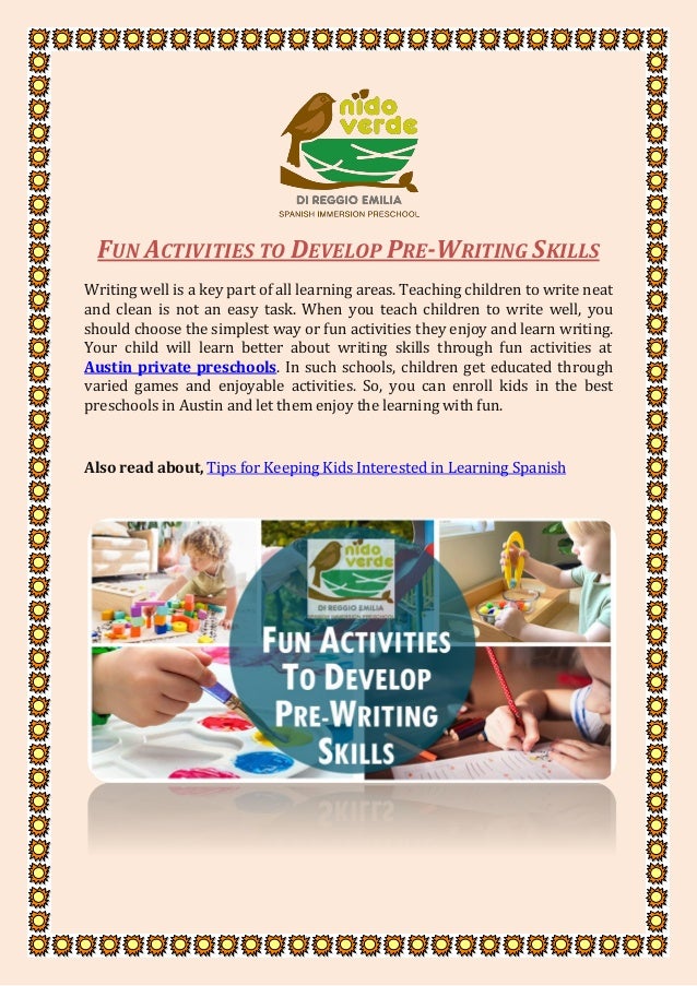 Fun Activities To Develop Pre Writing Skills pdf Fun Activities To Develop Pre Writing Skills pdf