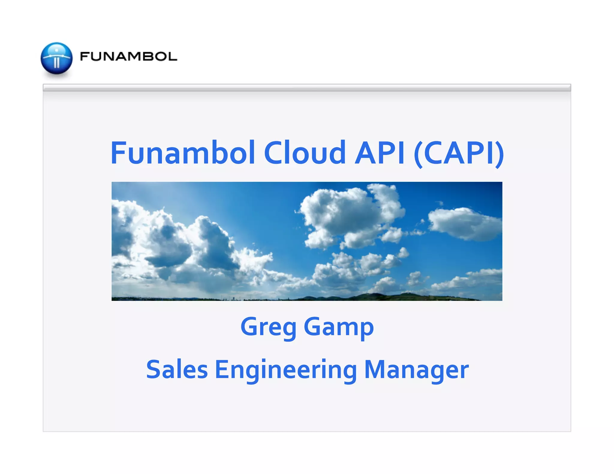 Funambol Cloud API (CAPI) | PDF