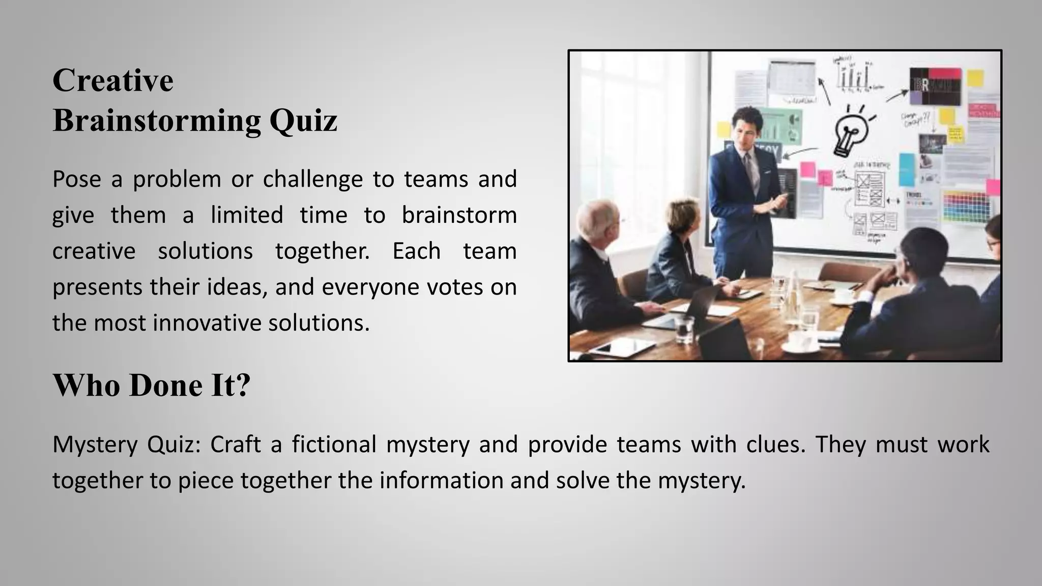 Fun and Engaging Team Building Quiz Ideas | PPTX