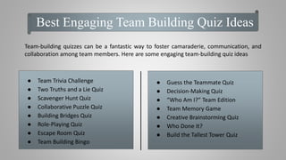 Fun and Engaging Team Building Quiz Ideas | PPTX