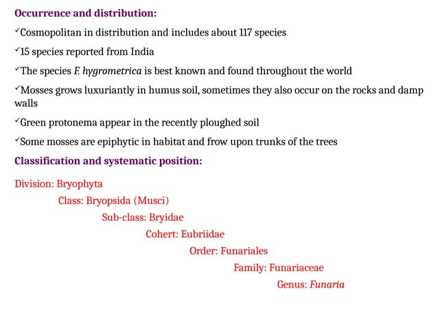 Life cycle of Funaria, member of class Bryopsida.ppt