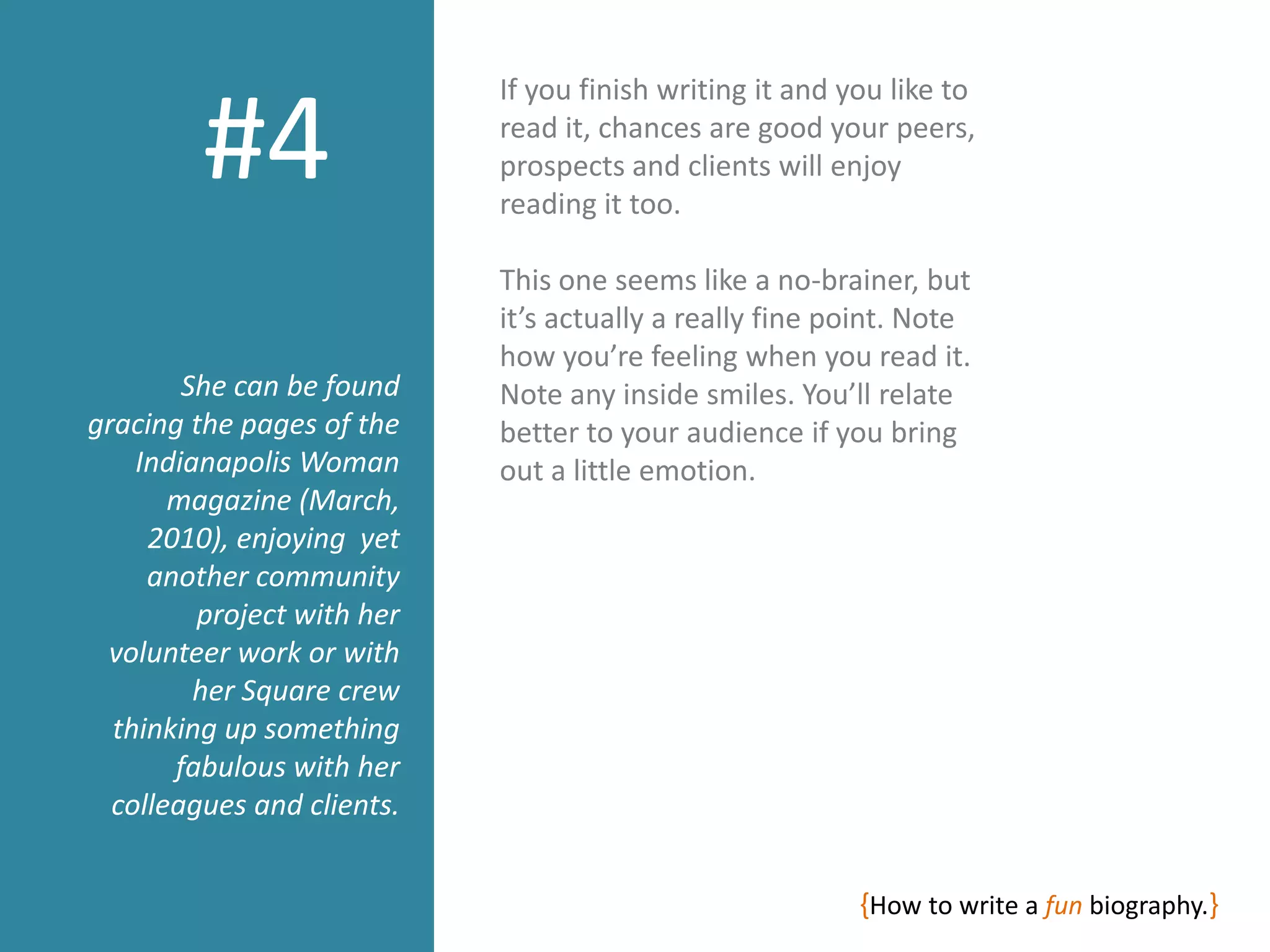 How to write a fun bio | PPTX | Resume Writing and Advice | Job Search