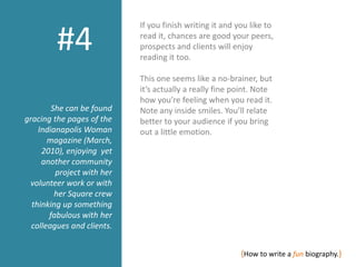 How to write a fun bio | PPTX | Resume Writing and Advice | Job Search