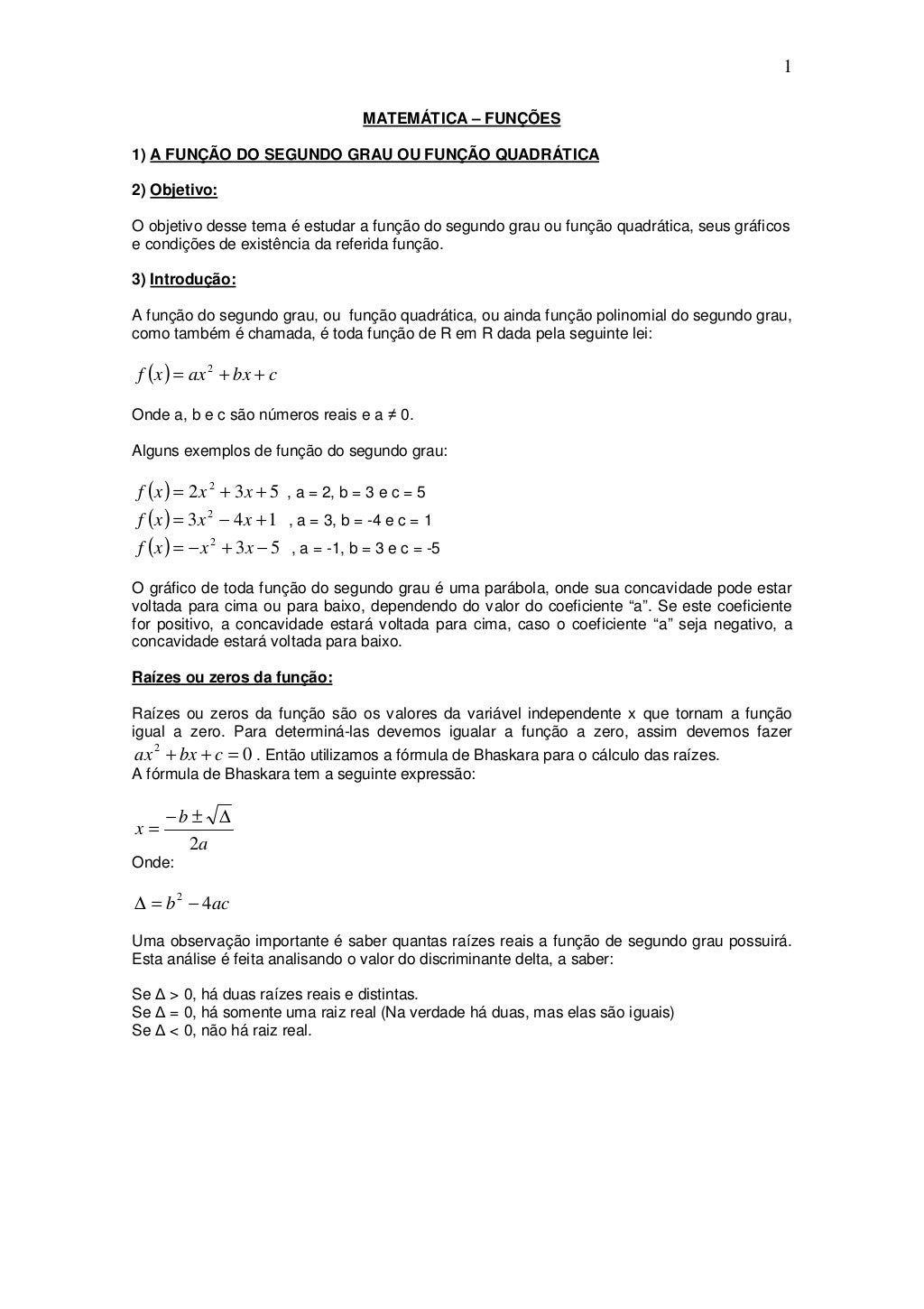 Funcao Polinomial De 2 Grau