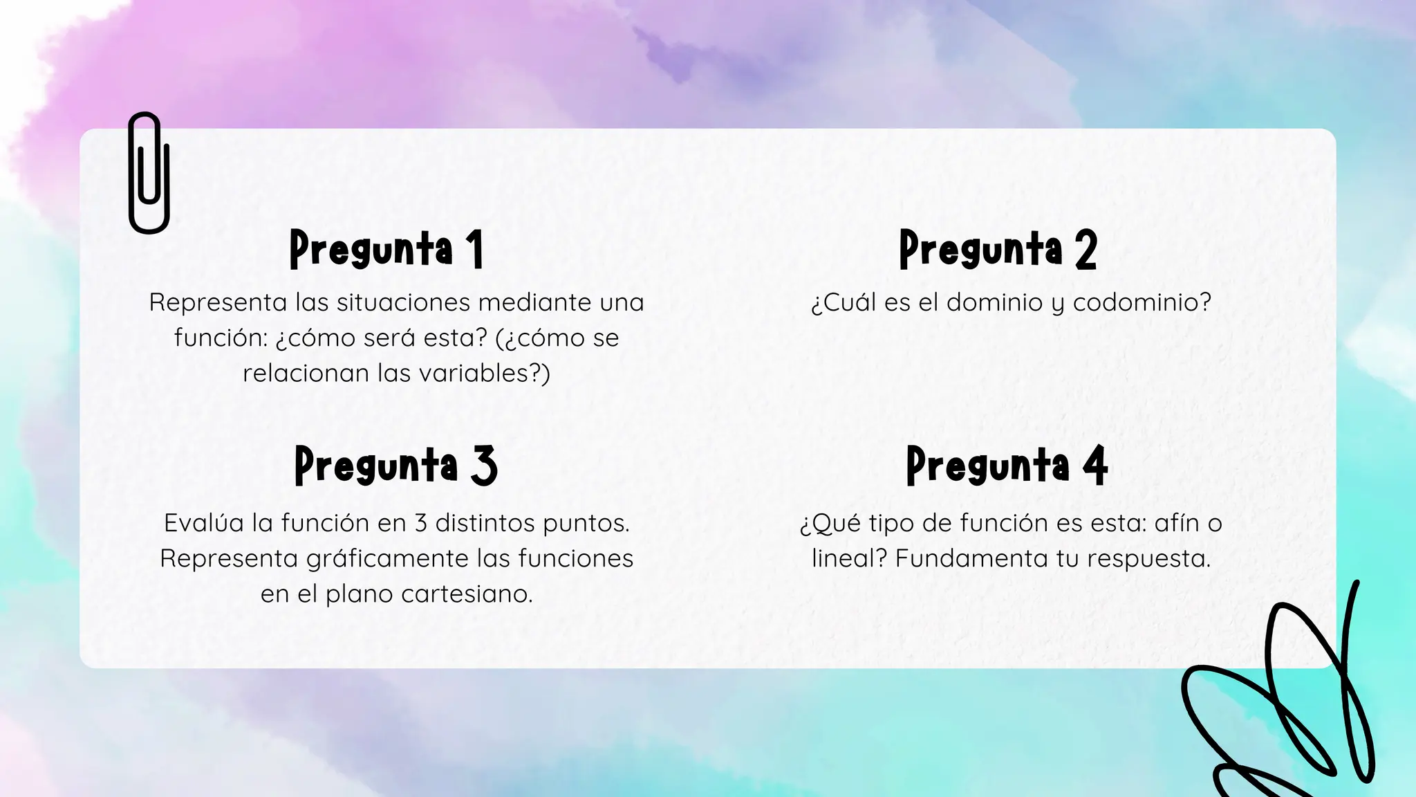 Función afin y lineal, un ejemplo y ejercicios | PDF