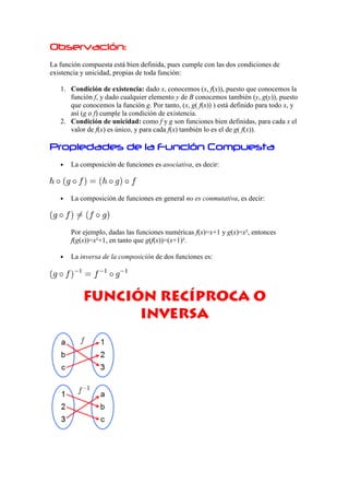 Función Compuesta y Función Inversa | PDF
