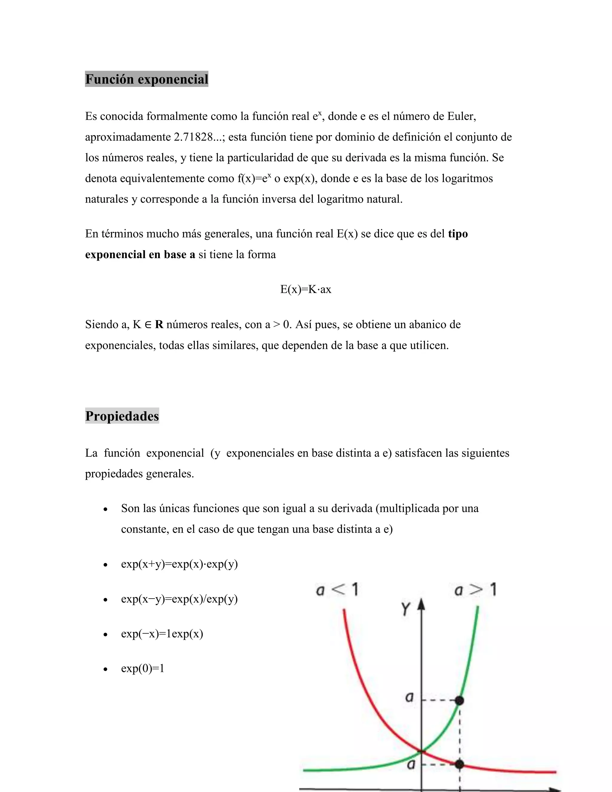 Función exponencial y su importancia en nuestra vida cotidiana. | DOCX
