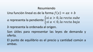 Función lineal. demanda y oferta | PDF