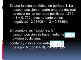 Función parte entera de x | PPTX