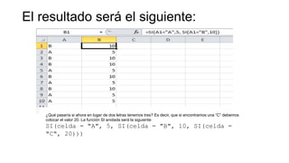 Función SI anidada excel - explicaciones | PPTX