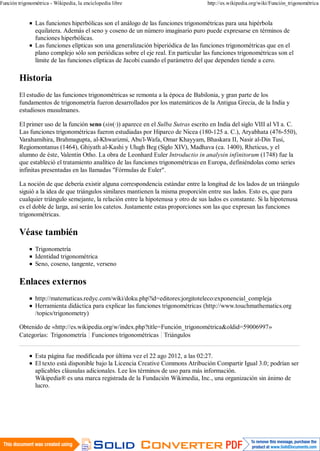 Función trigonométrica wikipedia, la enciclopedia libre | PDF