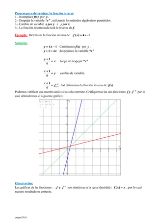 Funcion composicion e inversa | PDF