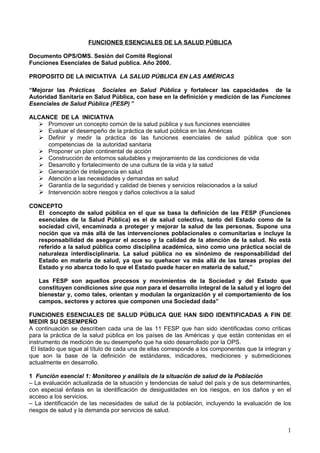 Funciones Esenciales De La Salud Publica | DOC