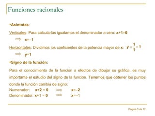Funciones racionales | PPT