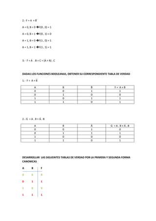 Funciones booleanas | DOCX | Science
