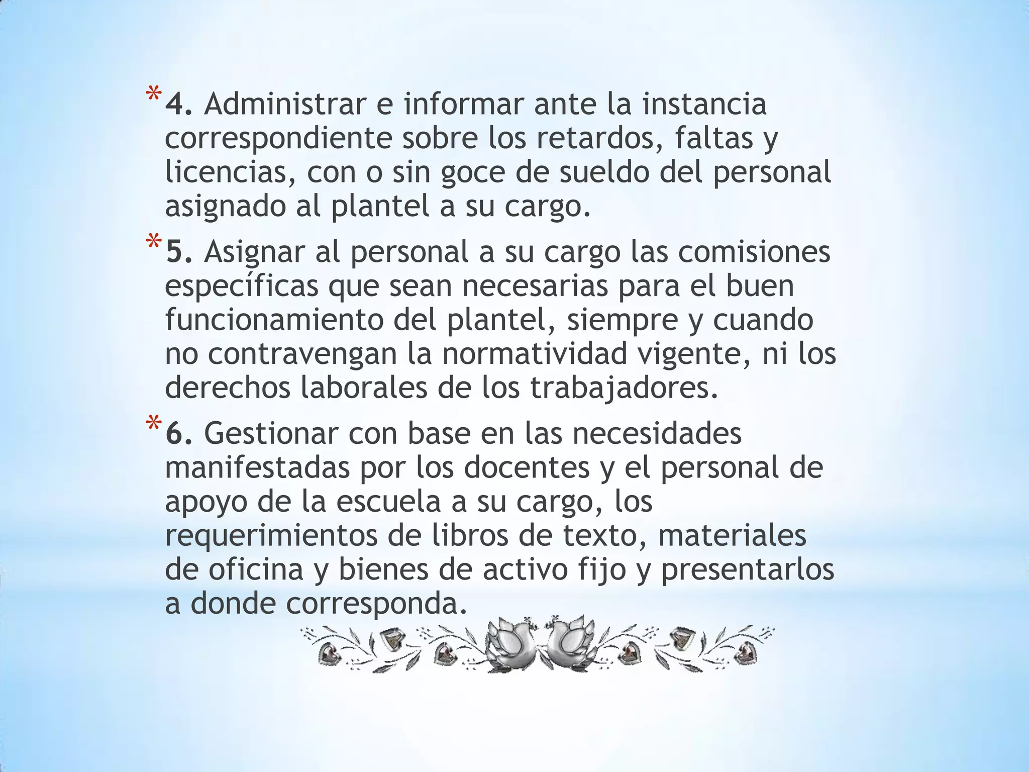 Funciones del director escuela primaria | PPTX