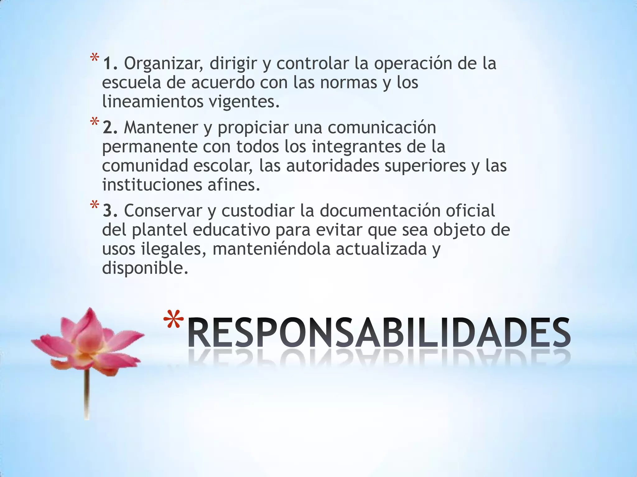 Funciones del director escuela primaria | PPTX