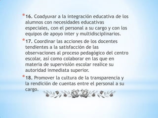 Funciones del director escuela primaria | PPTX