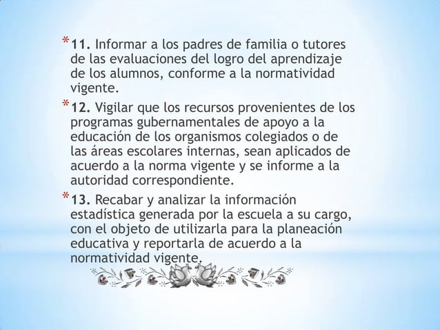 Funciones del director escuela primaria | PPTX