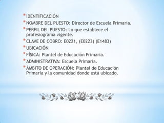 Funciones del director escuela primaria | PPTX